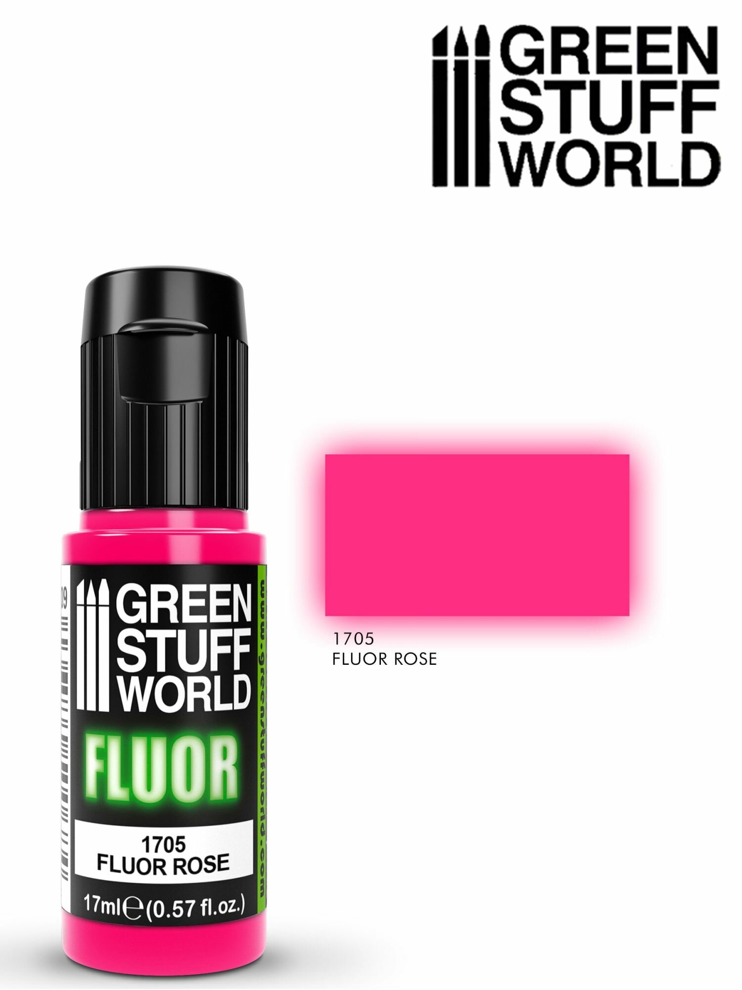 Краска акриловая 1705 цвет Fluor Rose, 17 мл, Fluor Paints, Green Stuff World