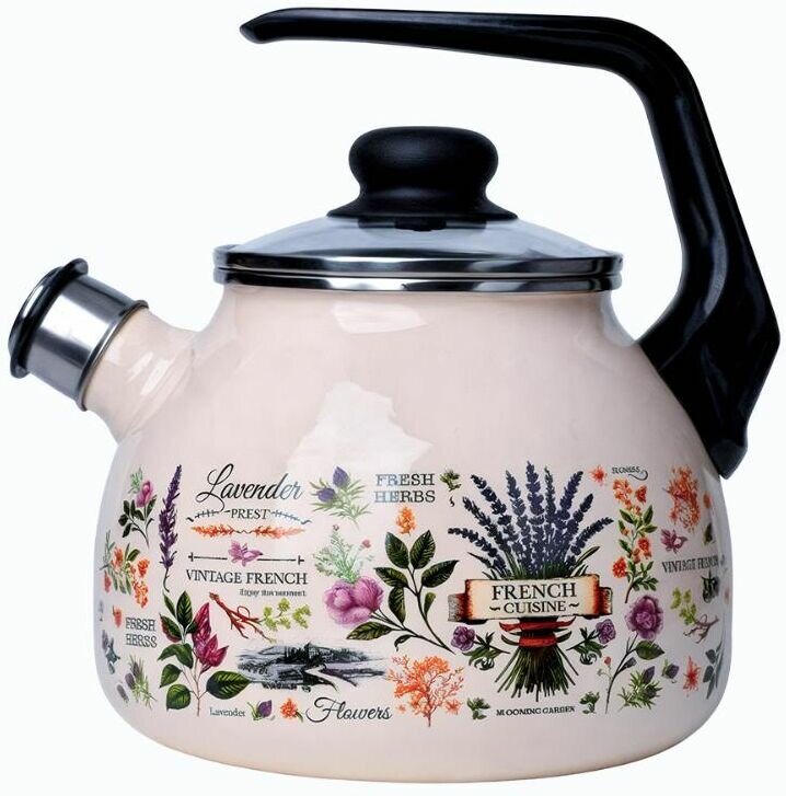 Чайник для плиты 4с209я Эдем эмал 3,0л со свистком