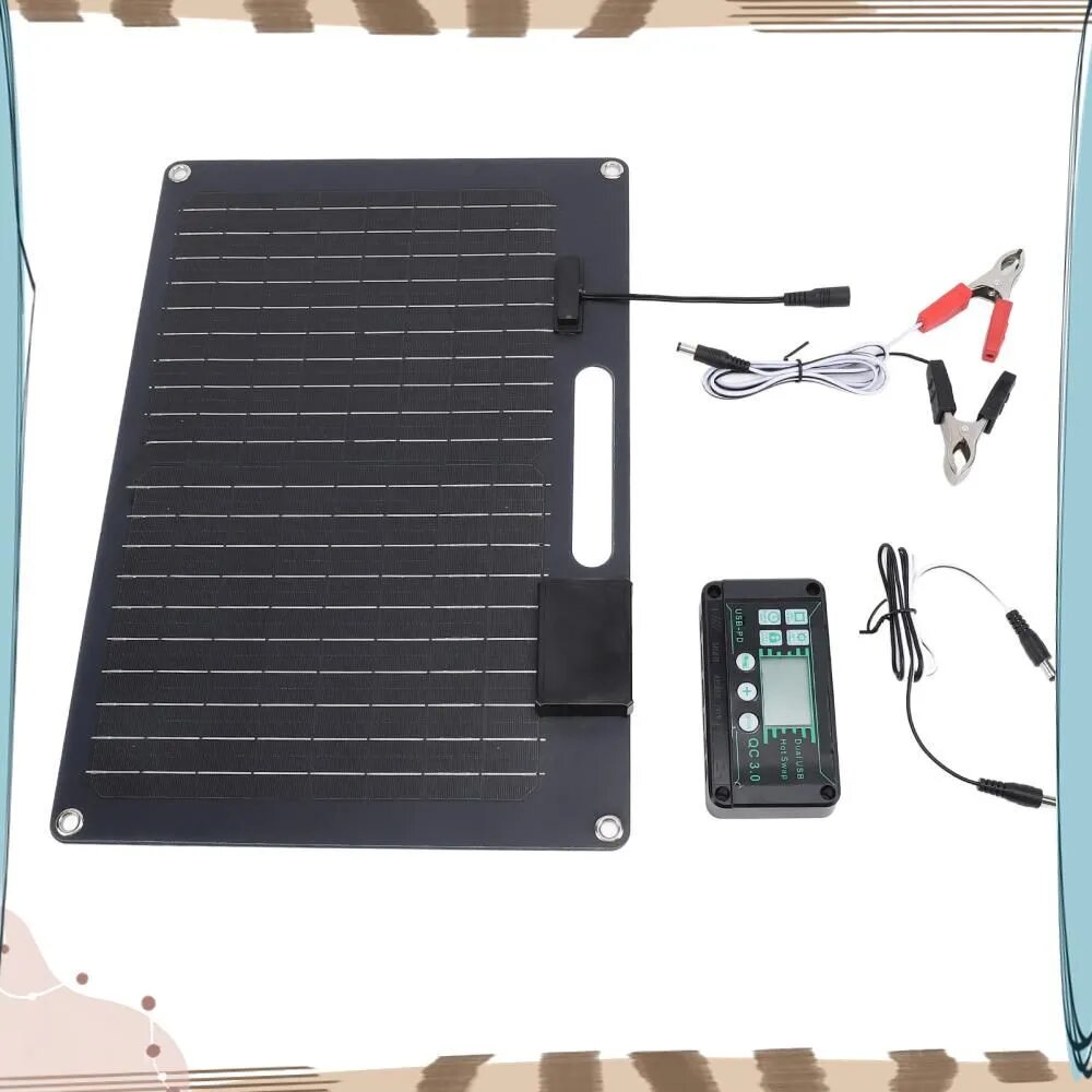 Комплект солнечной панели 100W, двойная USB-выход, для мобильных устройств и автомобилей 12V 24V