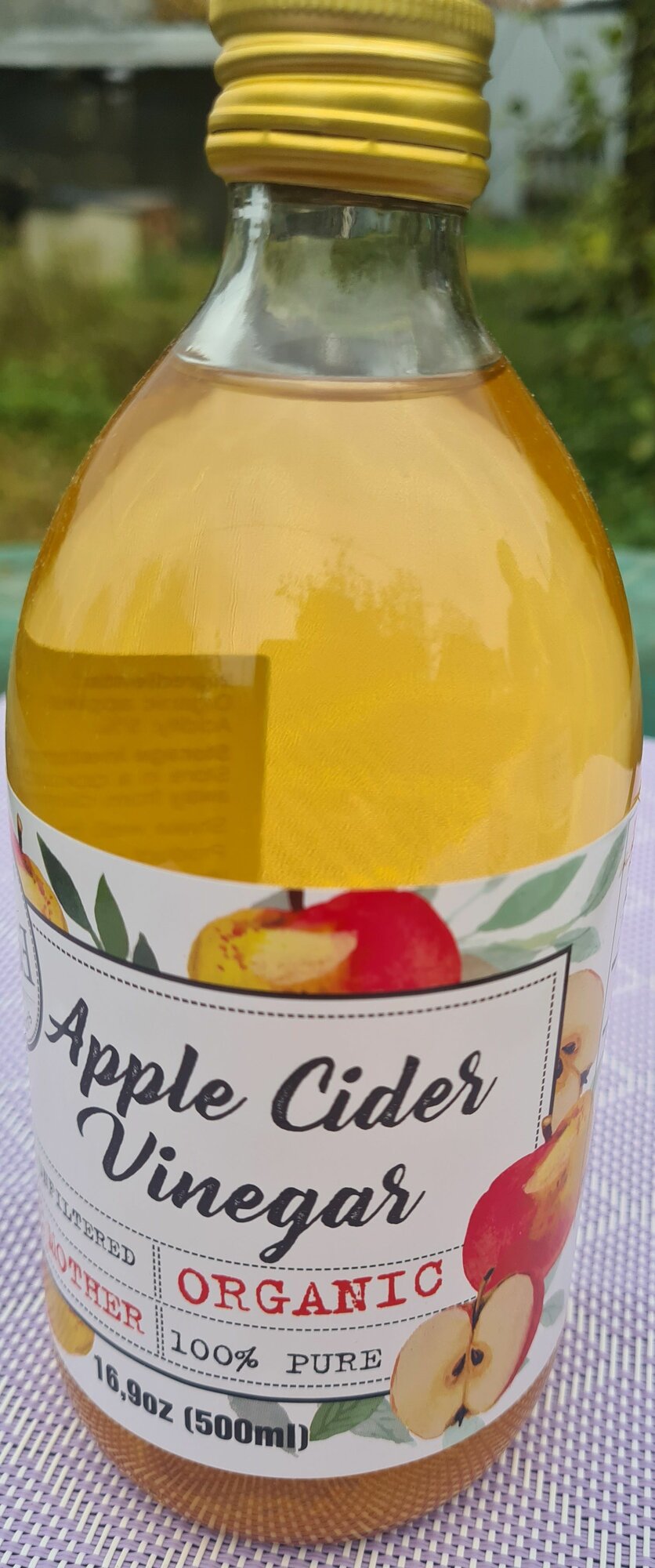 Уксус яблочный натуральный нефильтрованный 500мл