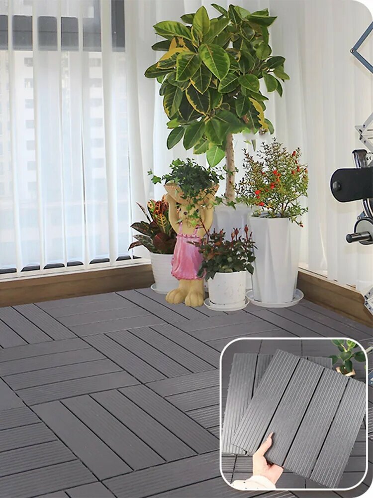 Палубная доска, модульная, для пола, дорожек, балконов, 300x300x20 мм, 11 шт