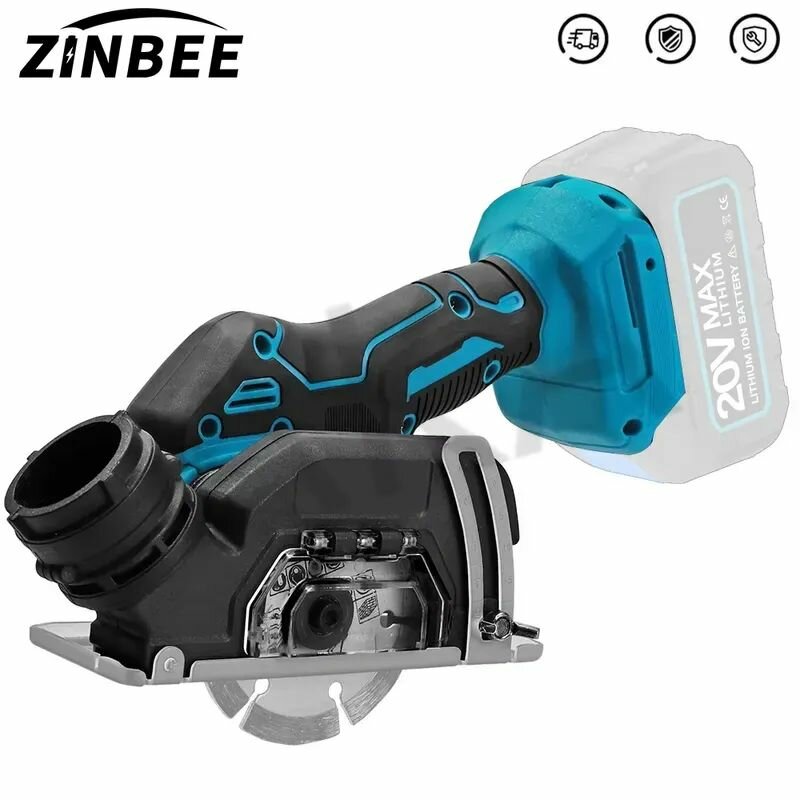 3-дюймовая беспроводная циркулярная пила и мини-угловая шлифовальная машина с бесщеточным двигателем 2-в-1 для резки дерева, металла, керамической плитки, пластика, без аккумулятора