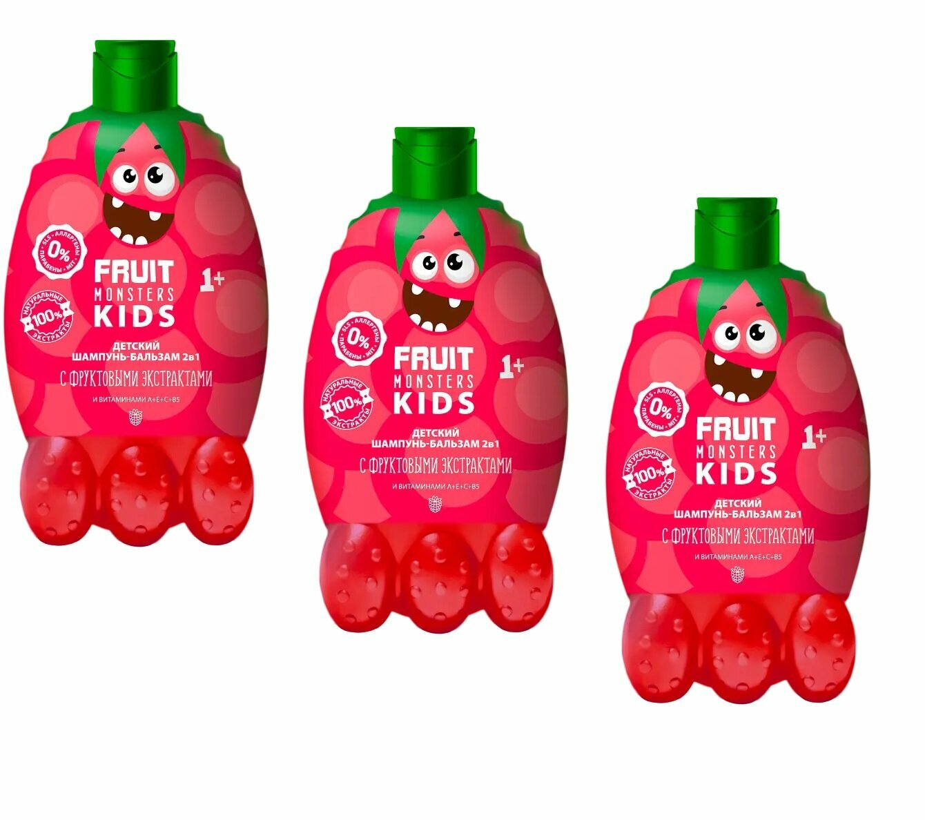 Шампунь-гель Фрутомонстры 2в1 детский Лесные ягоды серии Mega monsters , 400мл 3шт