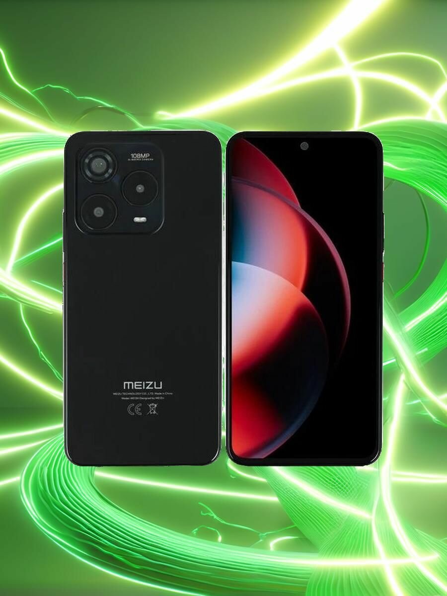 6.78" Смартфон Meizu Note 22 256 ГБ черный ядер - 8x(2.2 ГГц), 8 ГБ, 2 SIM, AMOLED, камера 108+8+2 Мп, NFC, 4G, FM, 5000 мА*ч