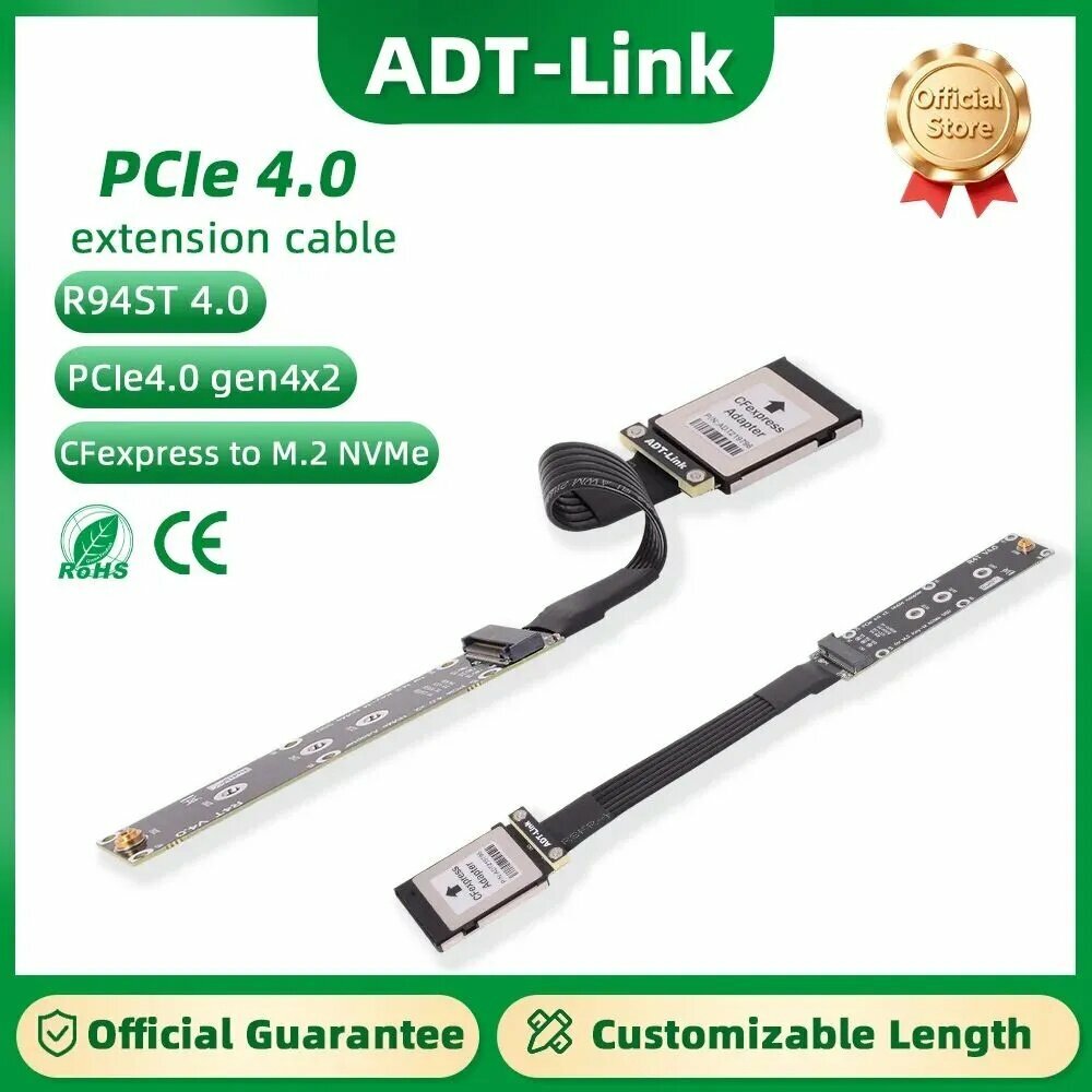 10cm Адаптер ADT-Link CFexpress типа B на M.2 NVMe 2280 NGFF SSD PCI-E 4.0 X2