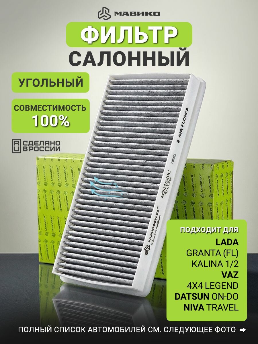 Фильтр салонный угольный для Лада Гранта Калина, Нива 4х4 Тревел Легенд, Датсун он До, Шевроле Нива 2123. Воздушный фильтр салона на Lada Granta Kalina, Niva 4x4 Legend Travel, Datsun on-Do mi-Do