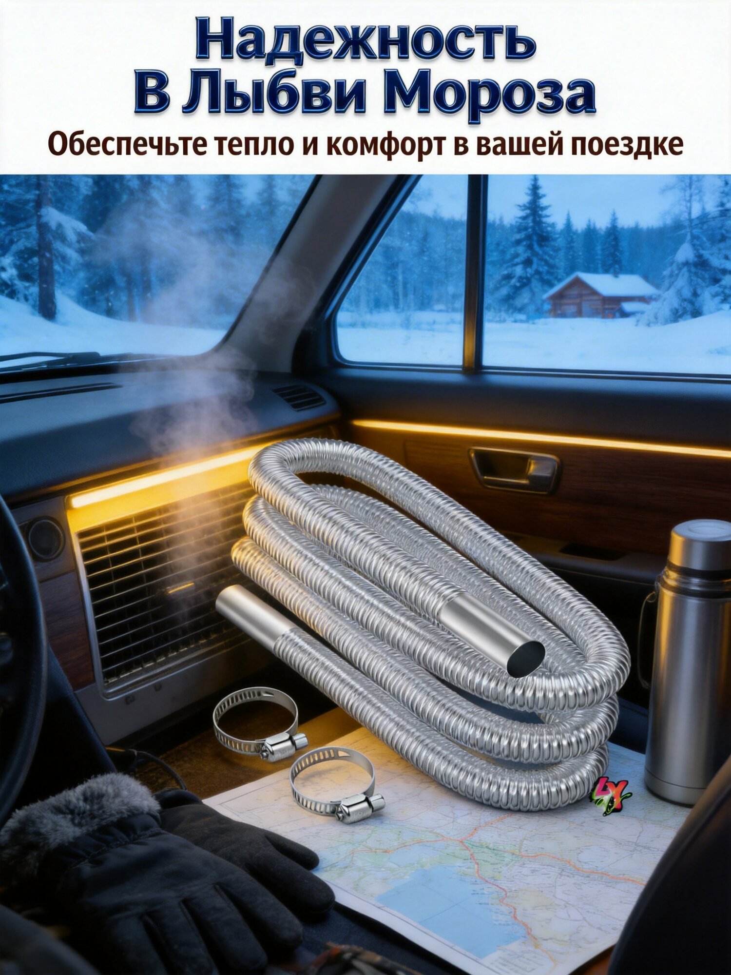 Металлорукав d25 мм, 300 см для сухого фена и автономного отопителя — гибкое решение для отвода выхлопных газов с герметичным соединением
