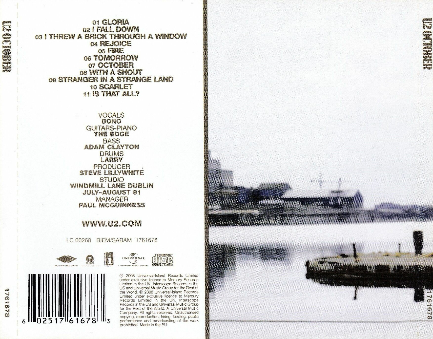U2 - October, 2008, 24-page, CD-Аудио — фото 1