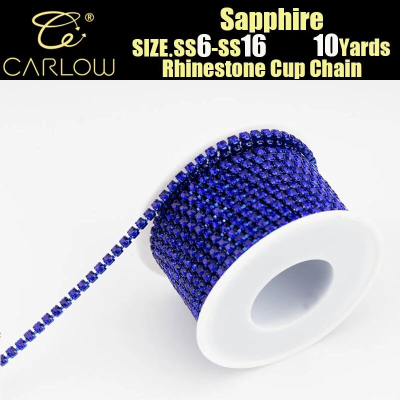 Стразы CARLOW Sapphire, синий, SS16(4mm), 10 ярдов