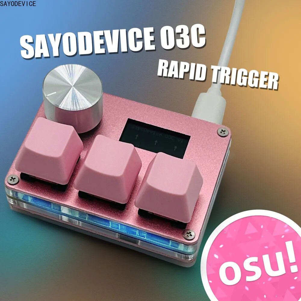 Sayodevice Клавиатура проводная , (Outemu Magnetic Pink), Русская раскладка, розовый