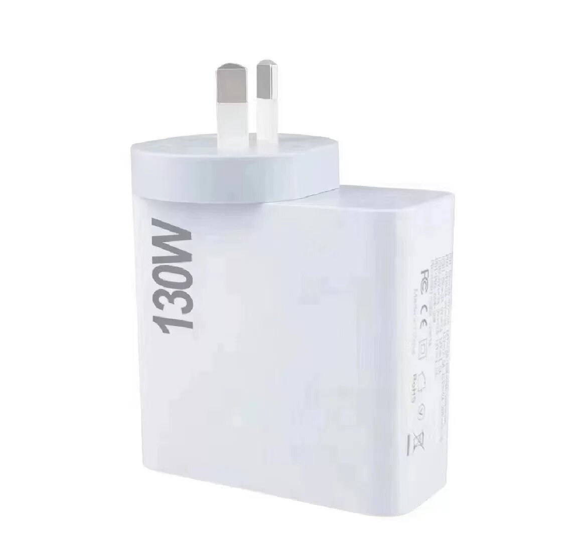 130 Вт GaN USB-C зарядное устройство для ноутбука с адаптером AU, белый цвет для быстрой зарядки