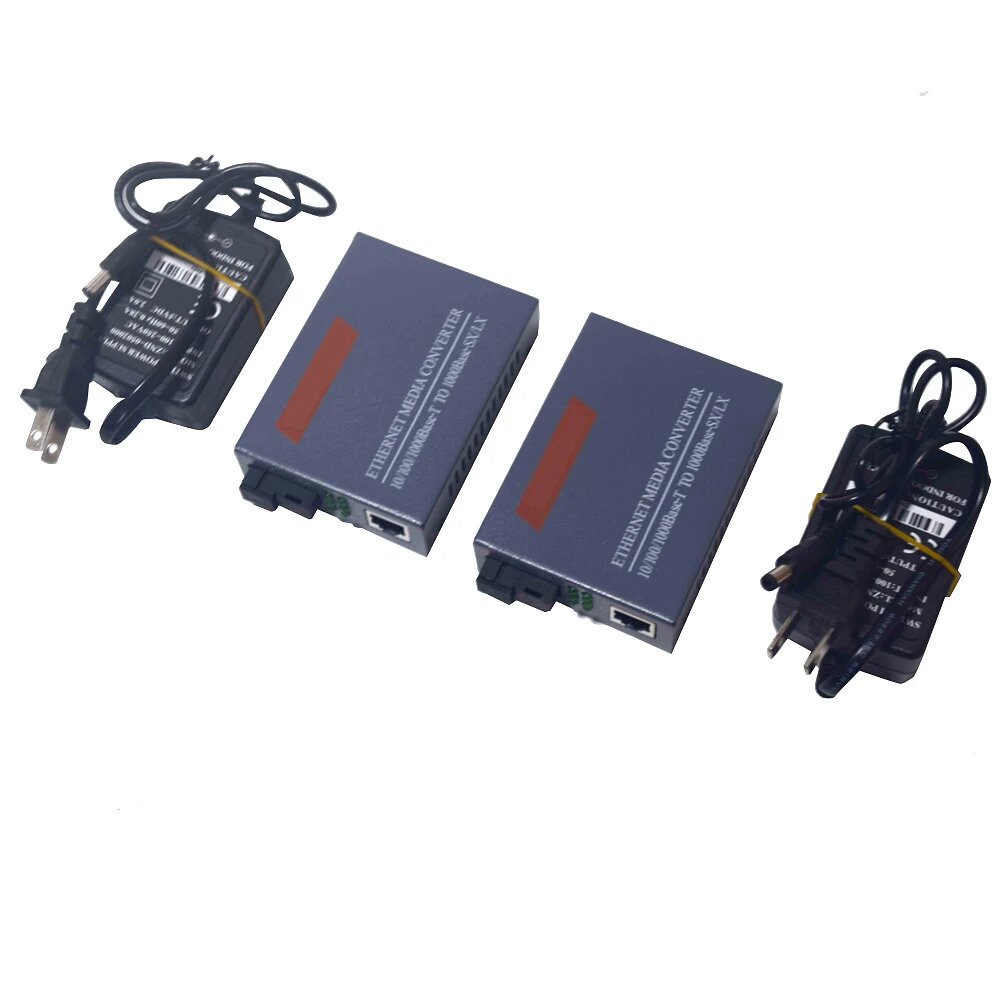 Медиаконвертер Ethernet Trensbatter HTB-GS-03-AB, 2 шт, Big US adapter