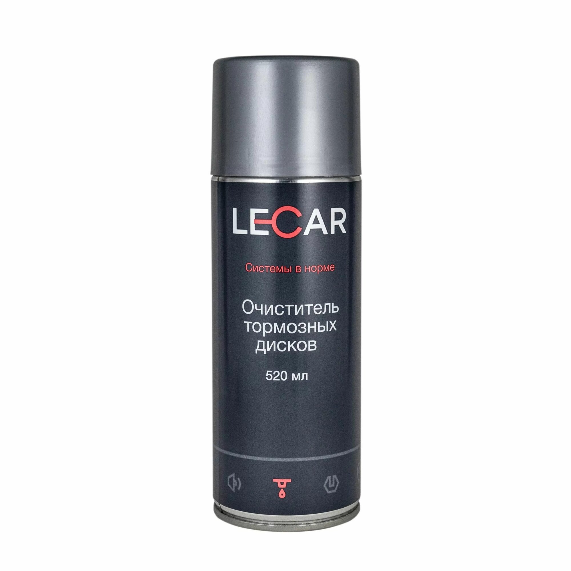 Очиститель тормозных дисков аэрозоль 520 мл / LECAR / LECAR000130611