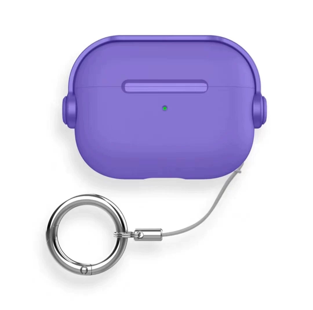 Кейс для наушников Apple AirPods 3 в темно-фиолетовом цвете, с подставкой, из натурального силикона, точная модель для