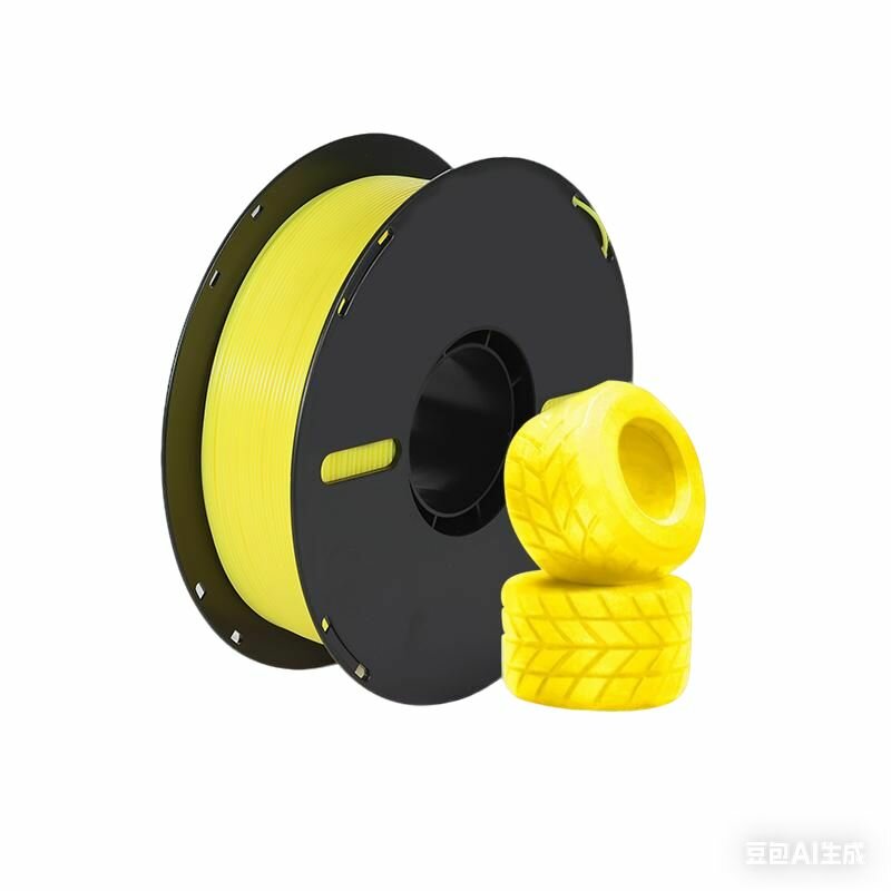 TPU 95A 250г гибкий катушки желт(Filament Пруток), Материал tpu для FDM 3d принтеров, диаметр 1,75 мм, высококачественный пластиковый материал