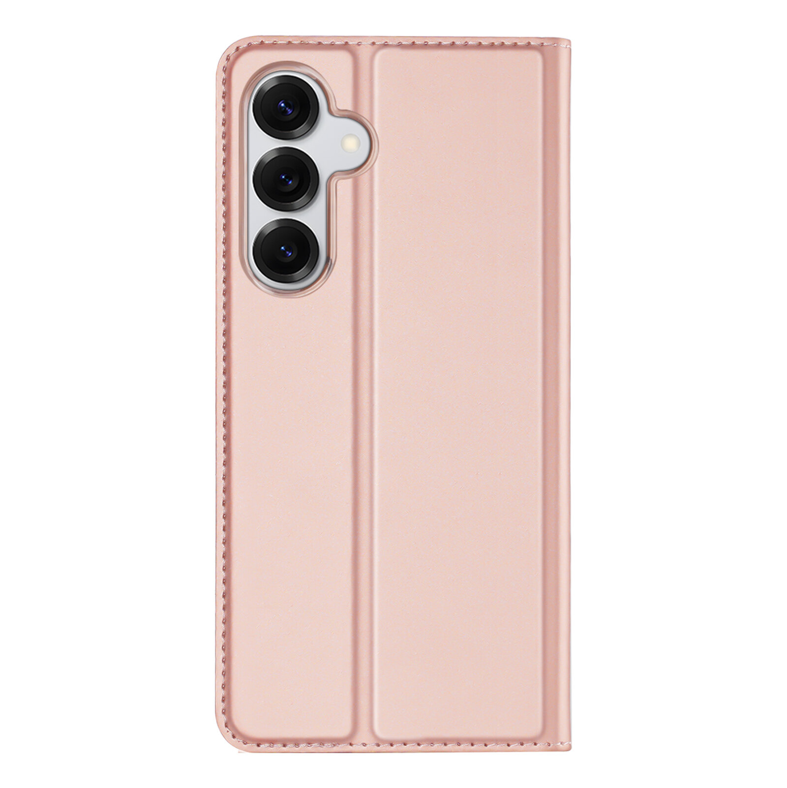 Чехол книжка из кожи розового цвета для Samsung Galaxy S26+ Плюс, серия Skin Pro Series от Dux Ducis