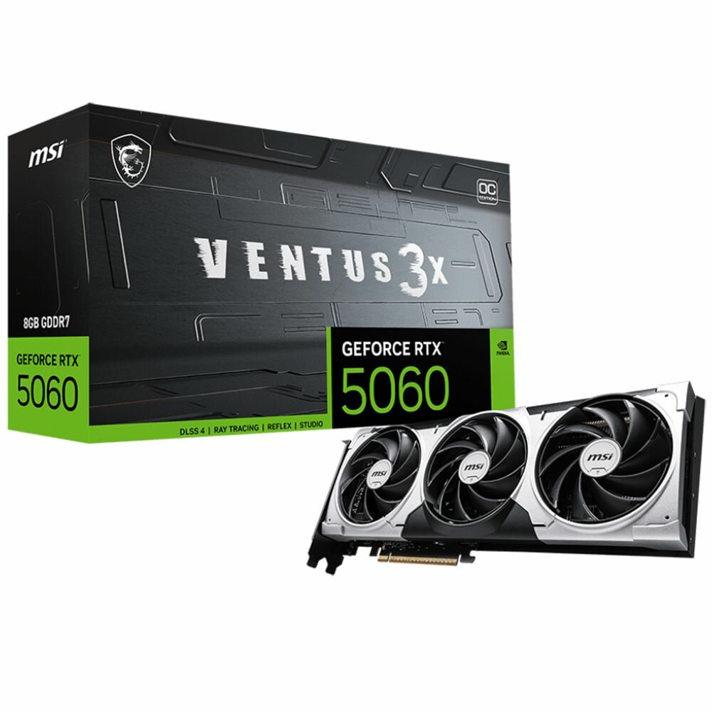 Видеокарта MSI RTX5060 VENTUS 3X OC 8GB GDDR7 128bit 3xDP HDMI 3FAN RTL