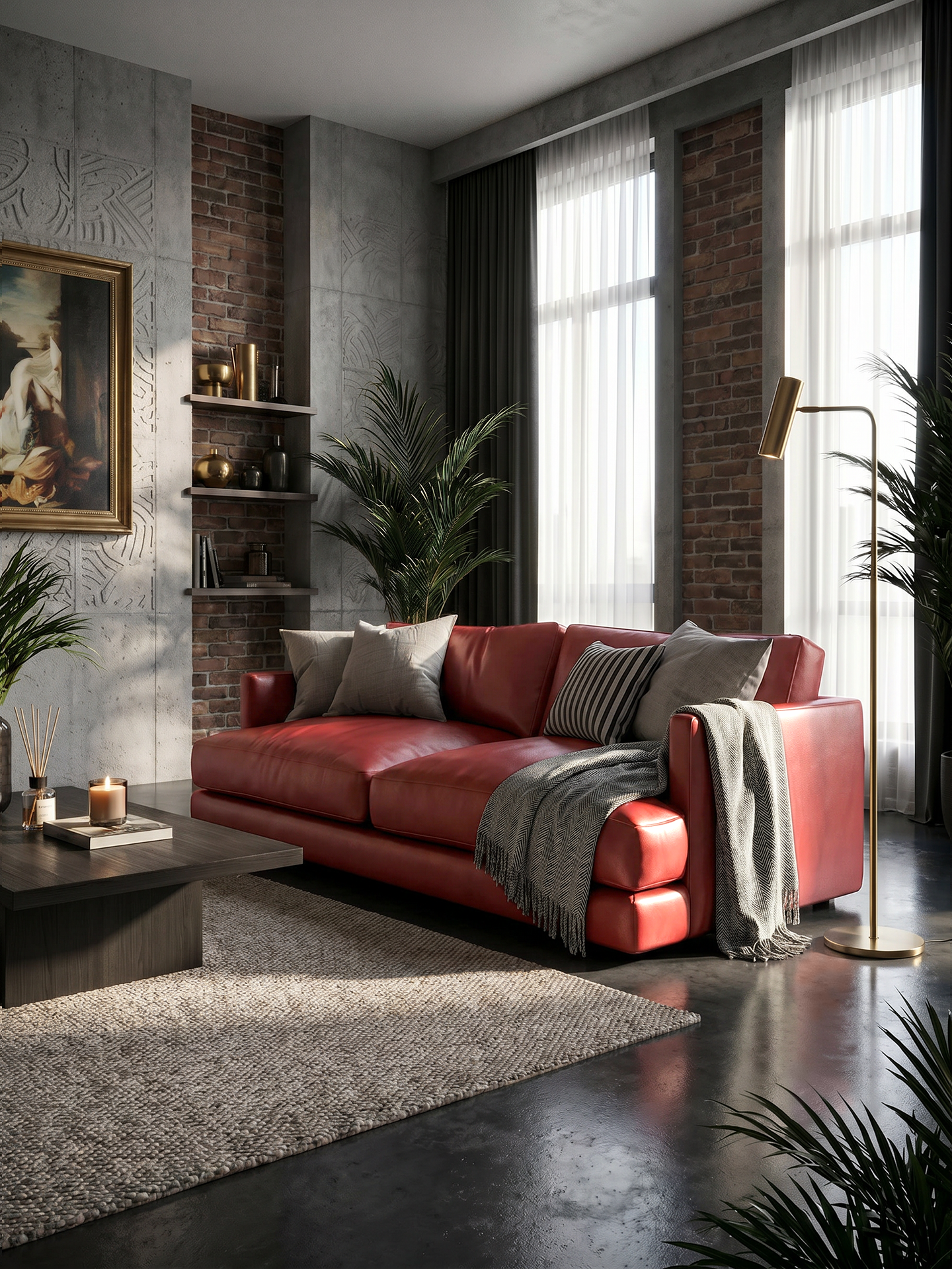Диван Ибица Madras 3022 NOW 215x116x93 см, красный Натуральная кожа, еврокнижка Фиеста