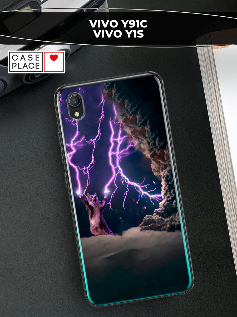 Чехол на Vivo Y91c / Виво Y91c с принтом Кот призыватель погоды