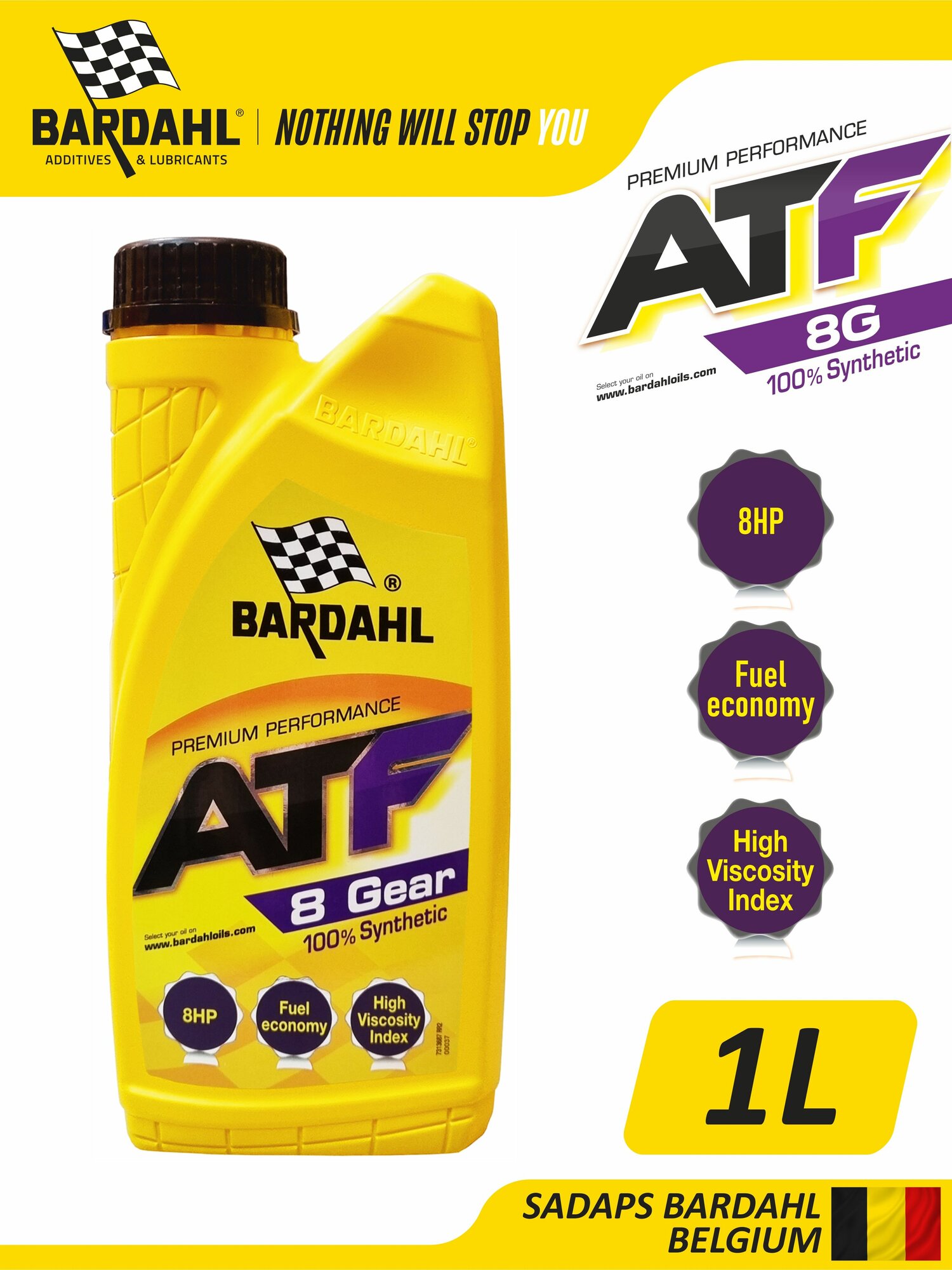 Трансмиссионное масло Bardahl ATF 8 G 1 л.