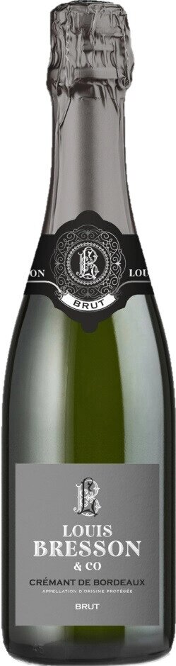 Игристое вино Louis Bresson & Co, Cremant de Bordeaux AOP Brut, 2023