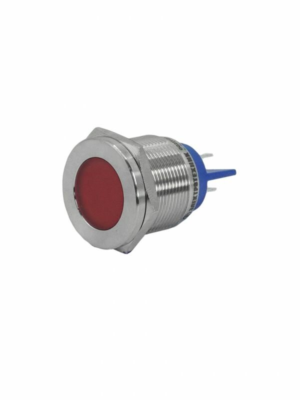 Лампа индикаторная GQ22T-D/L/R/24V/S светодиодная матрица d22мм 24В AC/DC IP67 метал. красн. Электротехник ET020086