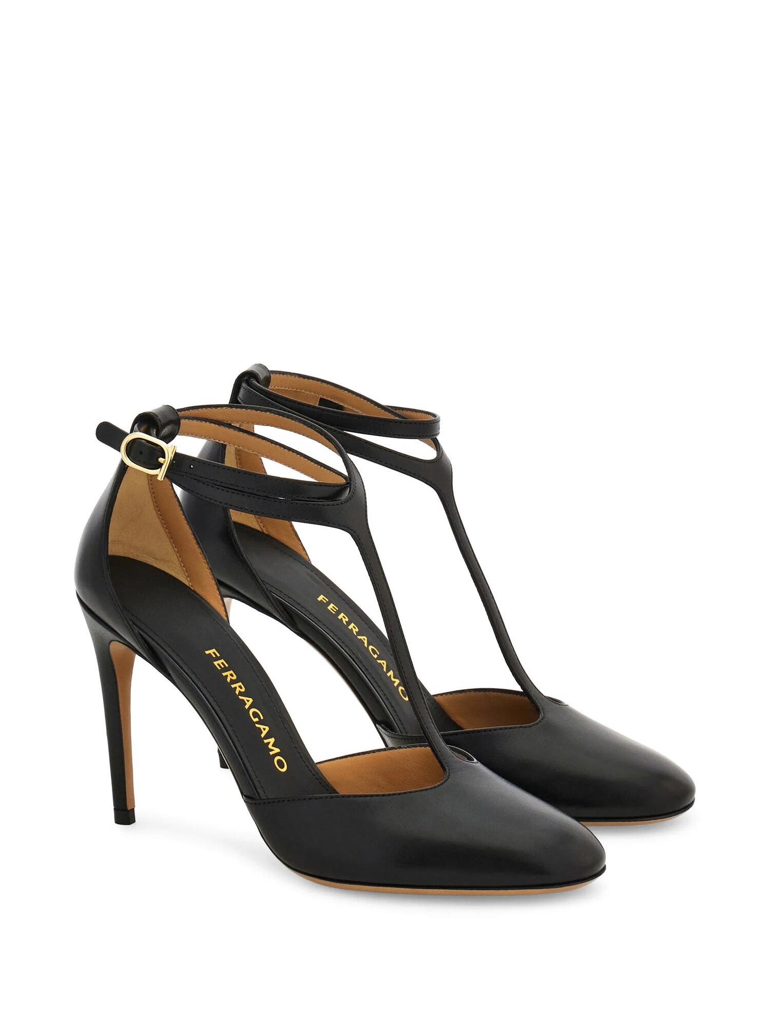 Туфли Ferragamo T-strap stiletto pumps, размер 8.5 — фото 1