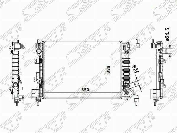 Радиатор SAT CV0011-AT Chevrolet Aveo 11-15 / Cobalt 13-