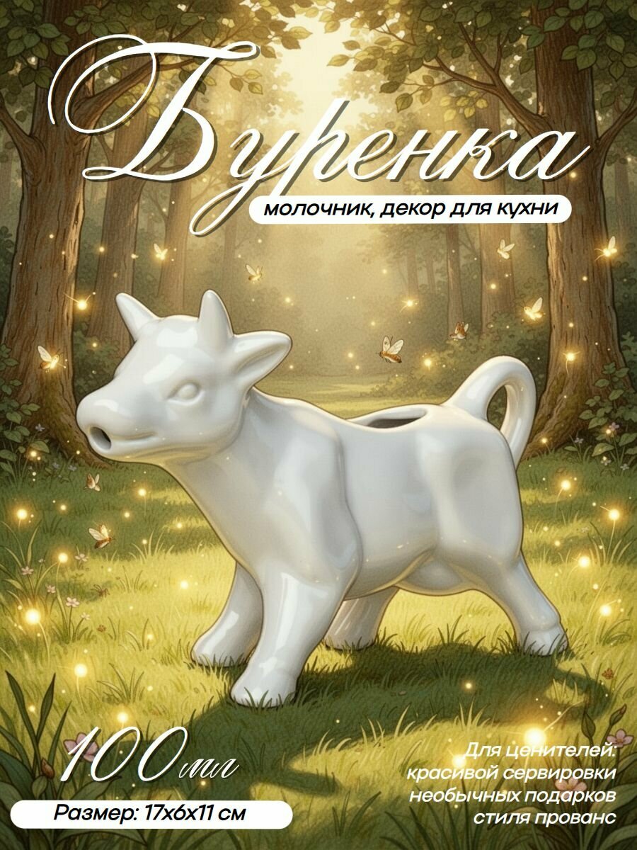 Молочник, сливочник, питчер Корова 17х6х11 см 100 мл / Прованс
