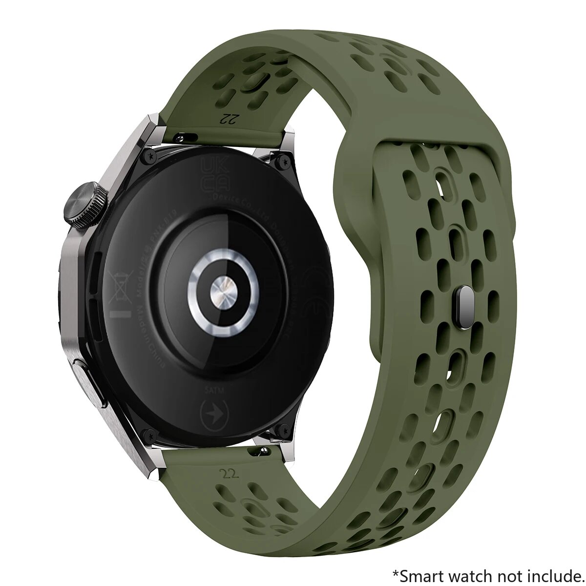 Ремешок для часов CAOWTAN силиконовый 18 мм 20 мм 22 мм 22mm, AGreen
