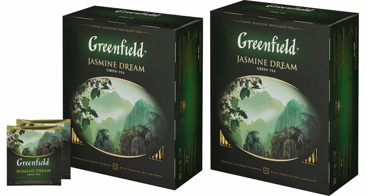 Набор чая Greenfield Jasmine Dream 2 шт х 100 пакетиков