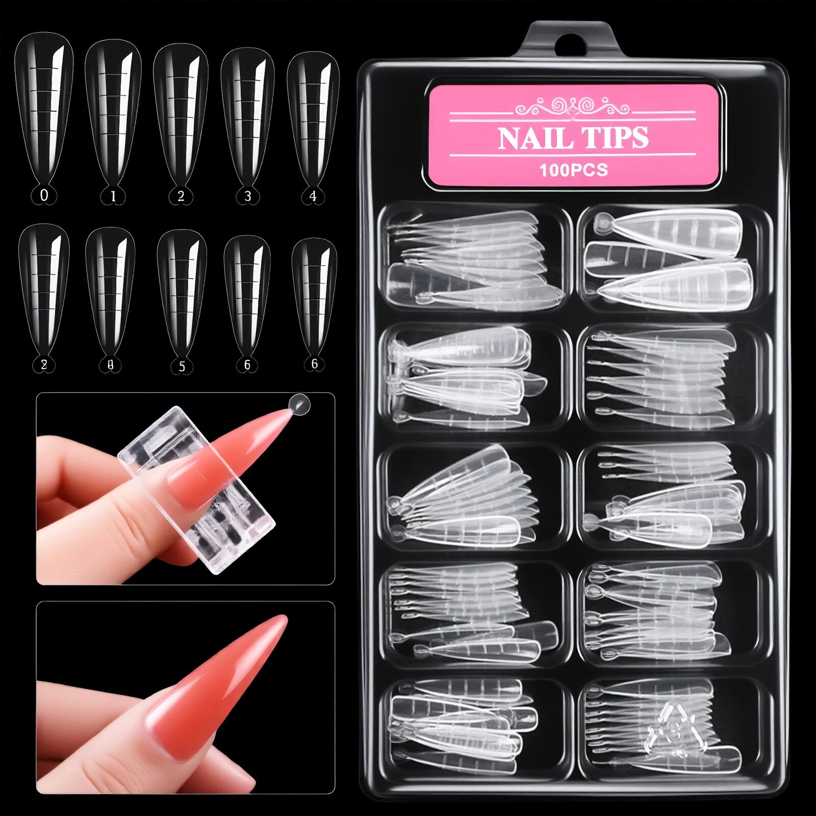 Наращивание ногтей Misscheering 100pcs, Цвет: 100pcs