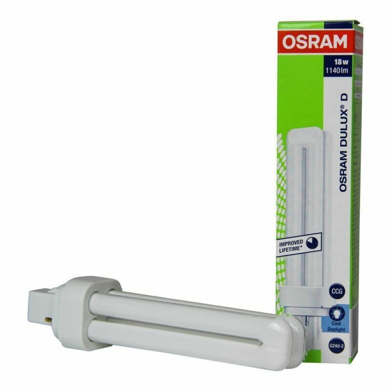 Лампа Osram Dulux D 18W/840 G24d-2 холодно-белая, 10шт