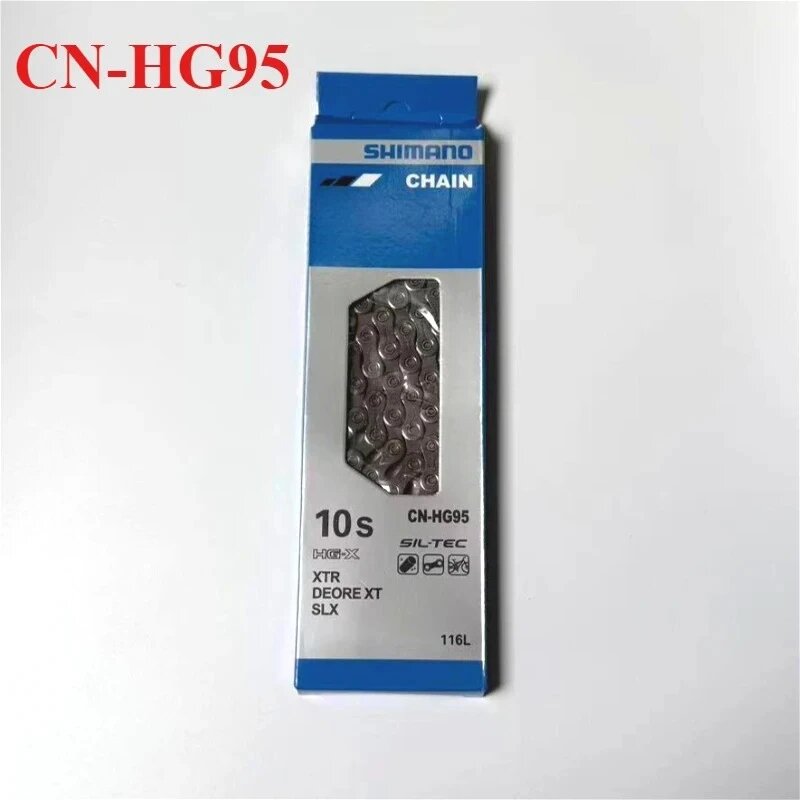 Цепь Shimano для велосипедов 8/9/10 скоростей HG40, HG54, HG95, HG53, HG73 116 звеньев 10Speed HG95