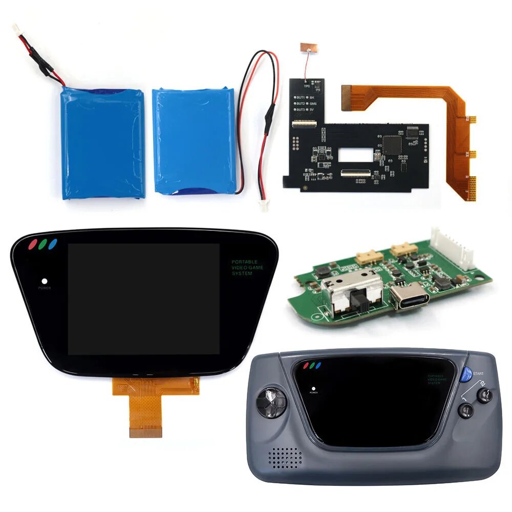 Hispeedido 3,5-дюймовый IPS LCD-экран для SEGA Game Gear Серый, Grey