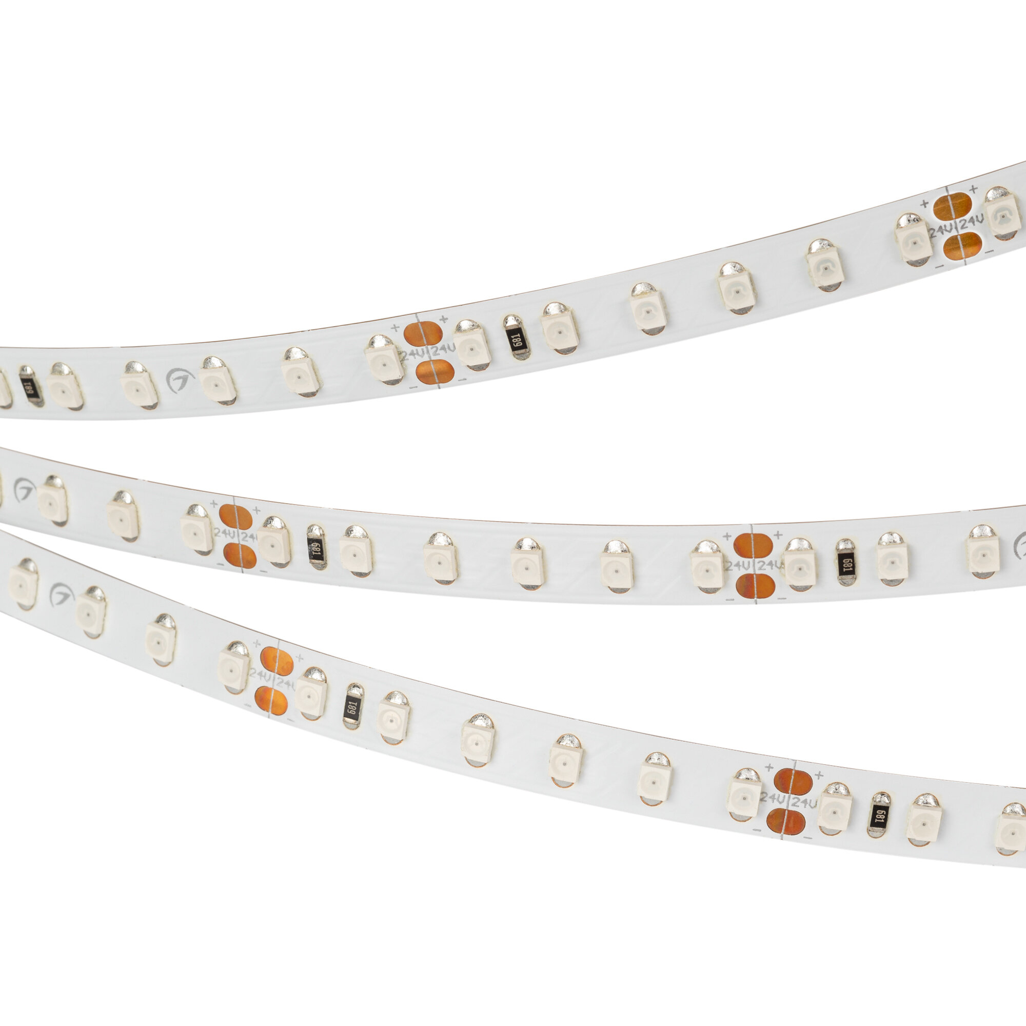 Светодиодная лента RT-A120-8mm 24V Orange (9.6 W/m, IP20, 2835, 5m) (Arlight, -)