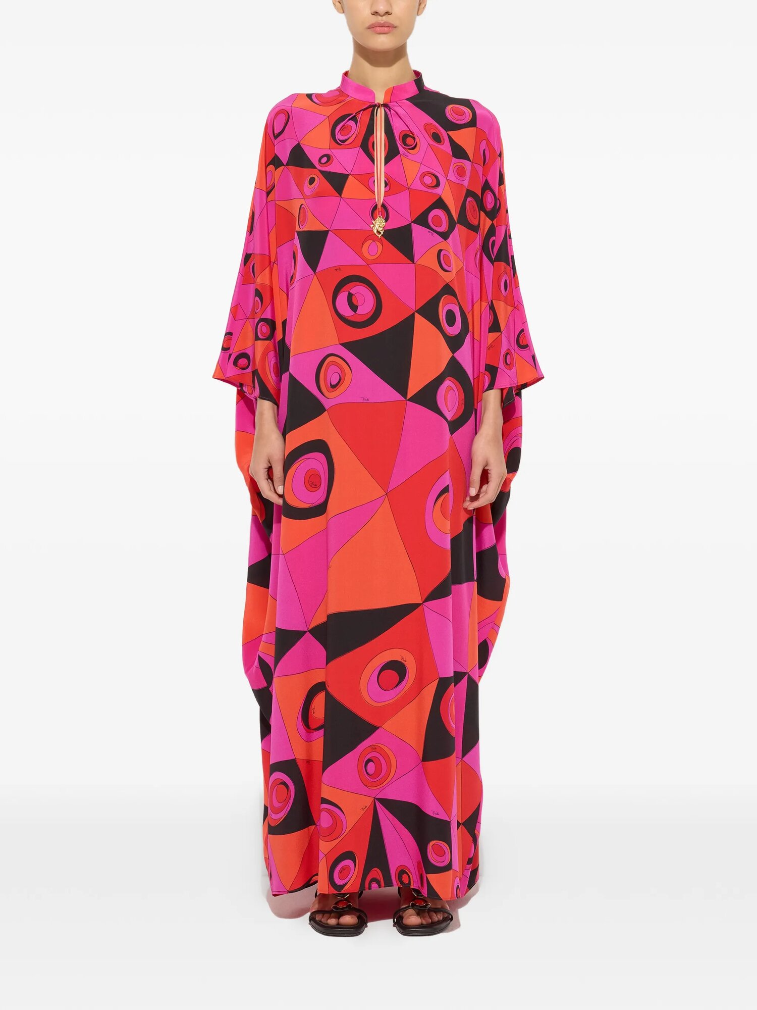 Платье PUCCI Occhi print silk kaftan, размер 40, розовый — фото 1