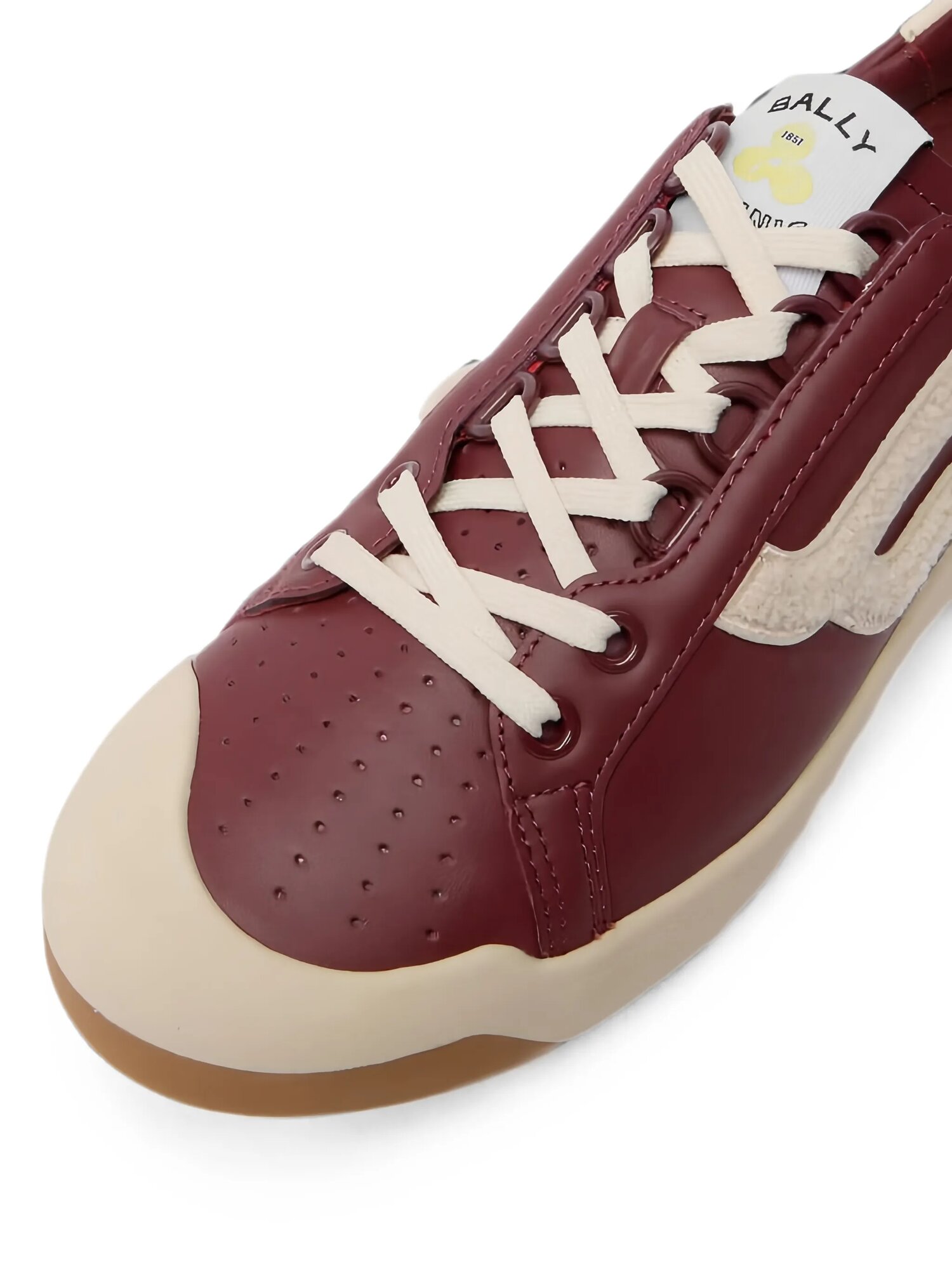 Кроссовки Bally Tennis Collection perforated logo-patch sneakers, размер 42.5, red — фото 1