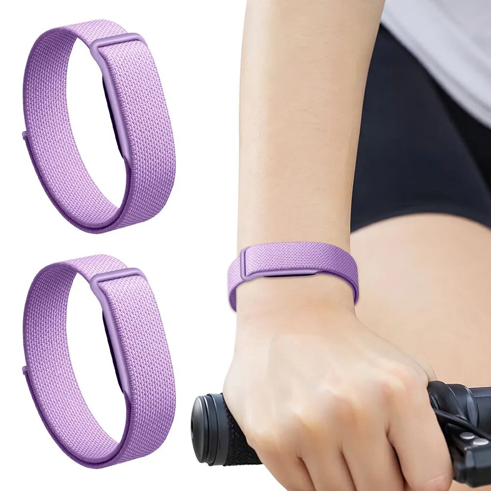 Нейлоновый ремешок для Google Fitbit Air, дышащий тканевый браслет с застежкой-липучкой, 2 шт, фиолетовый