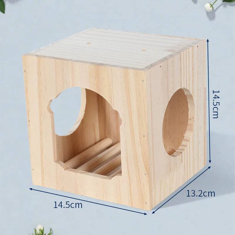 Маленькая птичья клетка с дырками, 14.5x13.2x14.5 см, деревянная игрушка для птиц