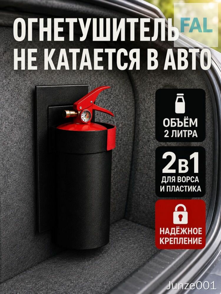 Фиксатор для огнетушителя в багажник автомобильный черный на липучках чехол 2 литра OP-2
