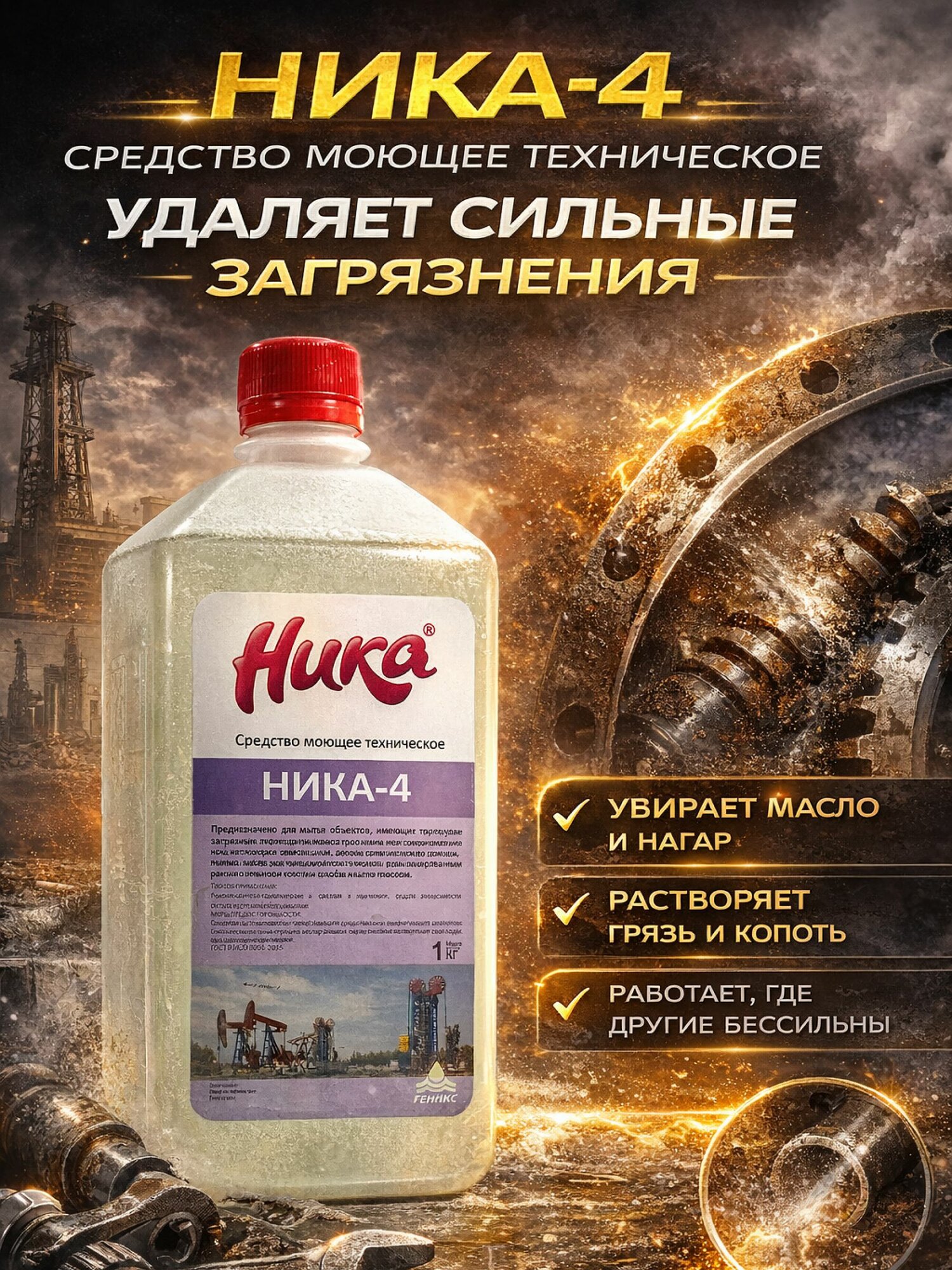 Ника-4 средство моющее техническое, концентрат, 1 л