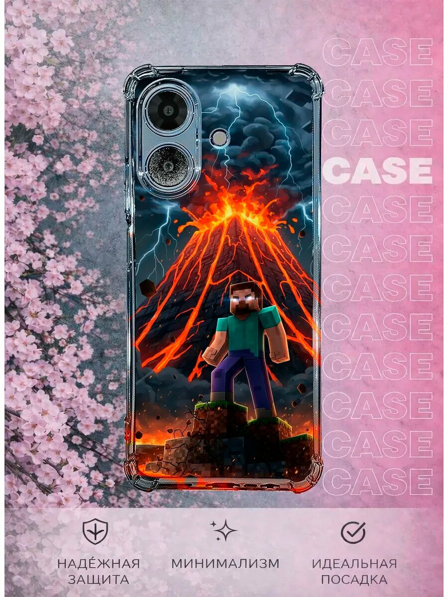 Чехол на Realme Note 60/60X с принтом Майнкрафт херобрин