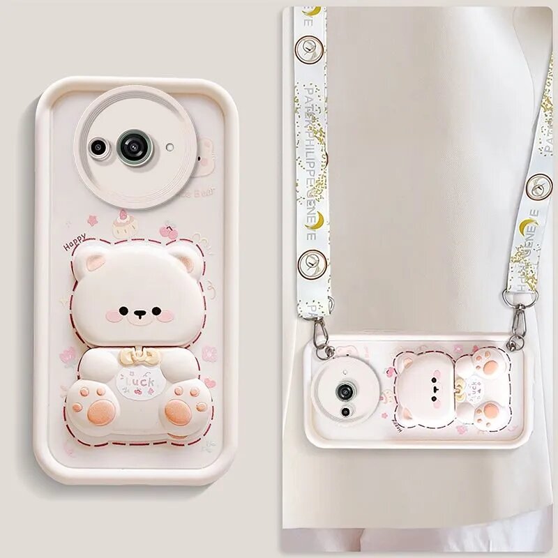 Чехол для Reami A3 2024 POCO C61 4G REDMI A3X, мягкий силиконовый чехол, ударопрочный, новый дизайн, эстетичный кот с держателем, черно-белый JTWDXXZJ01