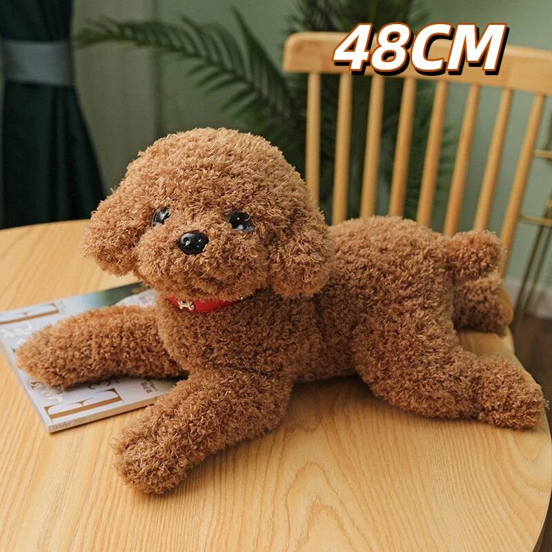 Мягкая игрушка собака пудель, коричневый, 1 шт,48CM