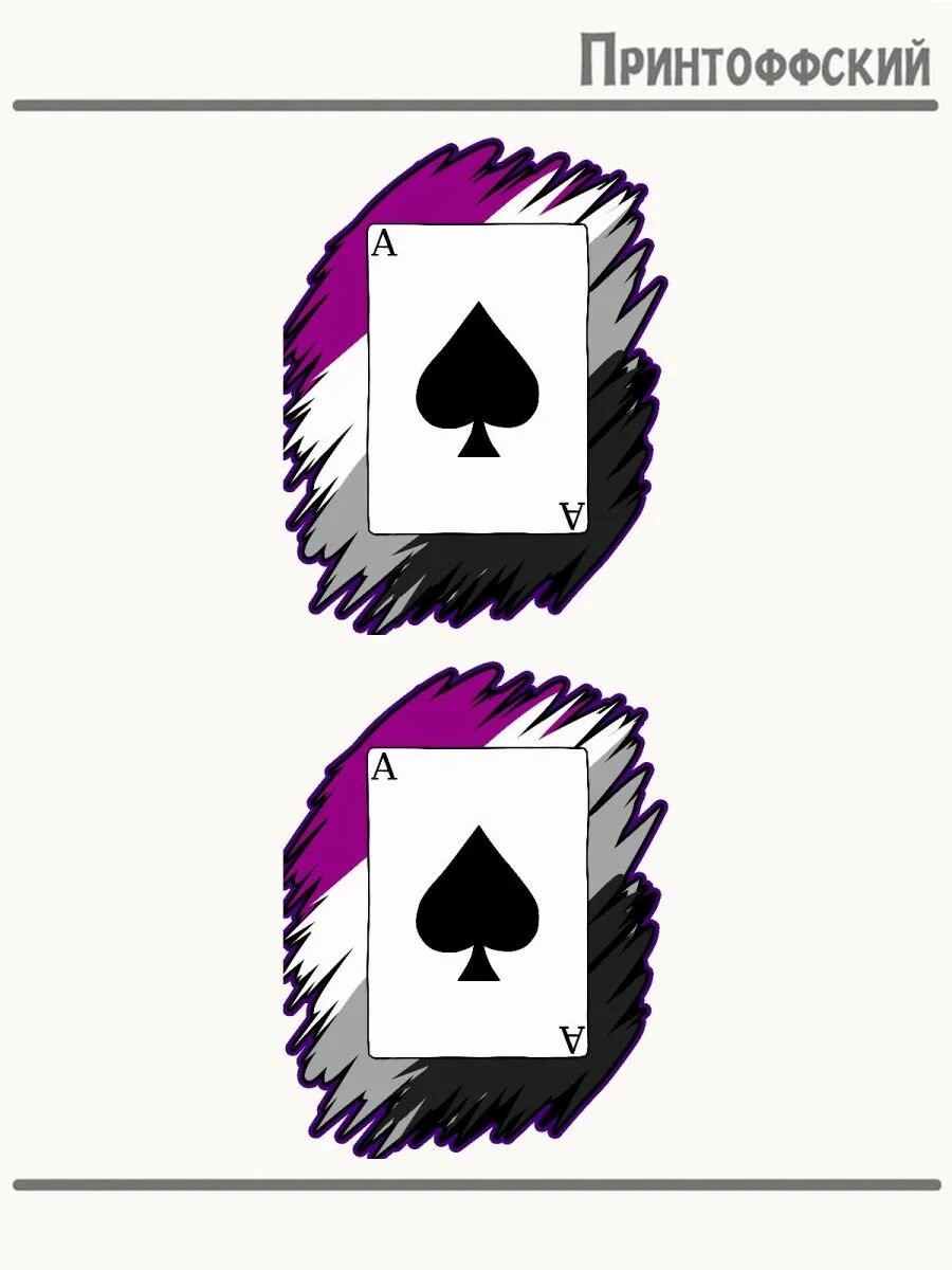 Термонаклейка карты туз пик ace of spades cards