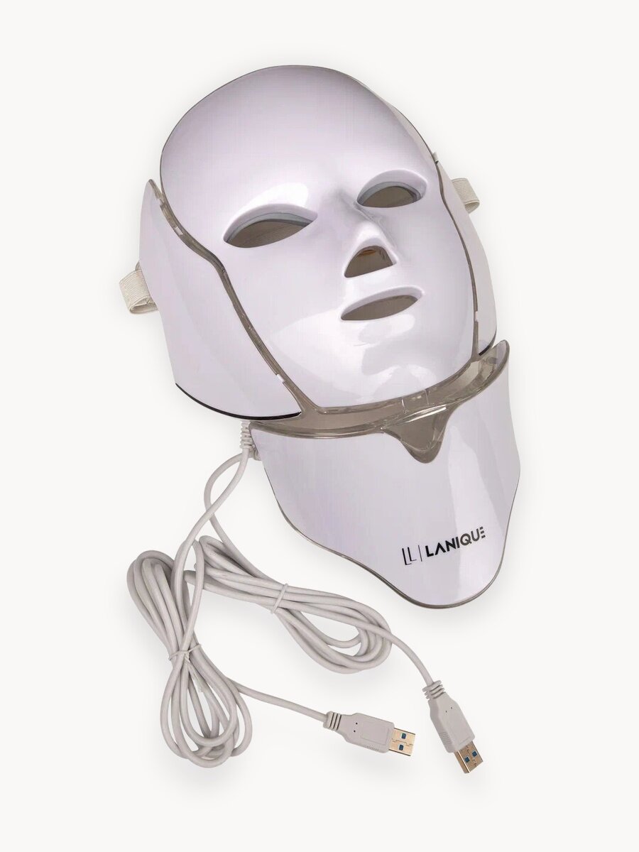Светодиодная LED маска для лица и шеи с микротоками LANIQUE LQ-10
