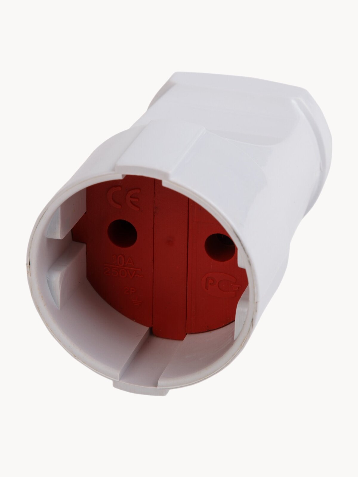 Розетка разборная без заземления, номинальный ток 10А, белая, REXANT