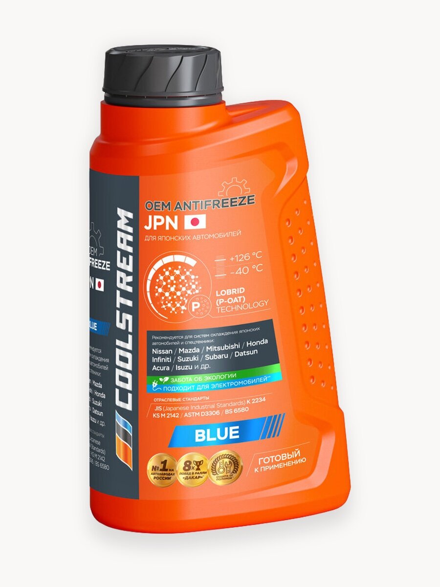 Антифриз готовый синий Coolstream JPN Blue (-40), 1 литр канистра