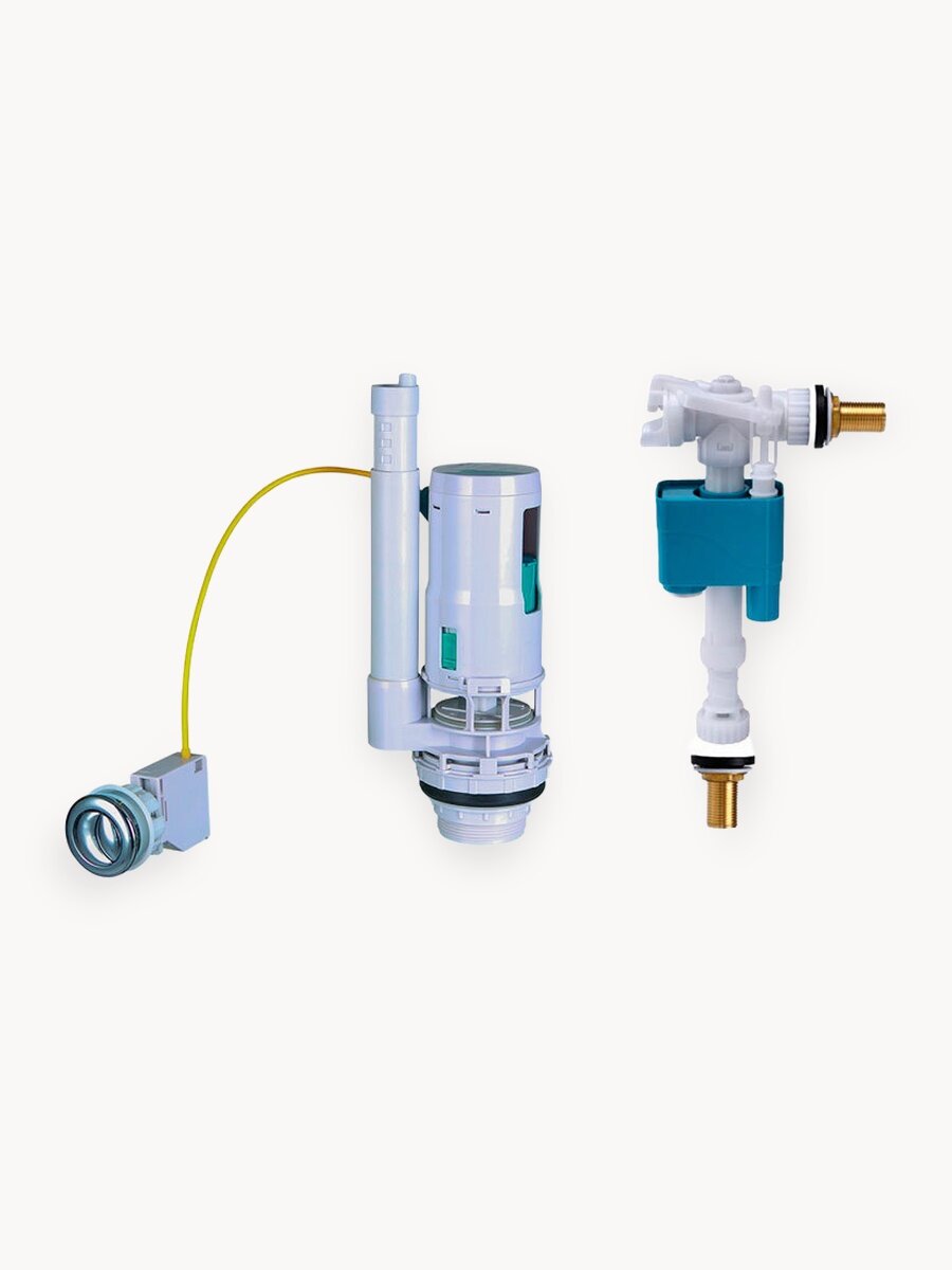 Комплект арматуры для бочка унитаза Ganzer GZ8589, с тросом и двумя кнопками